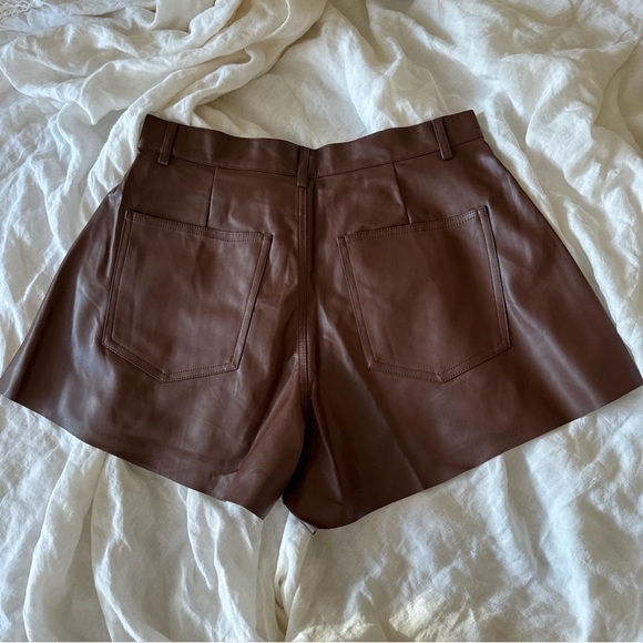 WeWoreWhat | Shorts | Weworewhat Leather Browncacao Flare Bell Shorts ...